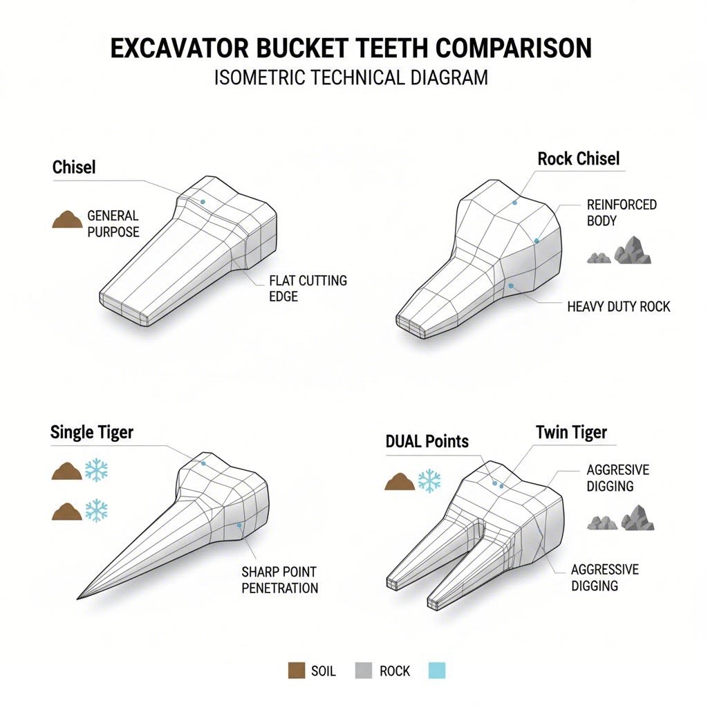 Find the Right Excavator Bucket Teeth: A Practical Guide - Doozergroup